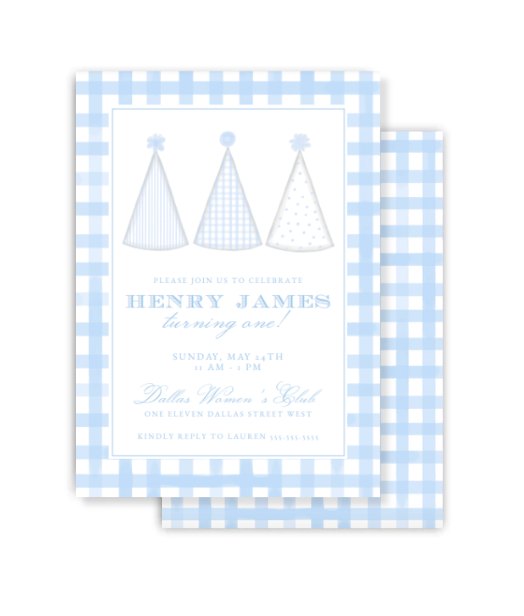 Classic Blue Party Invitation – Paper In A Pinch