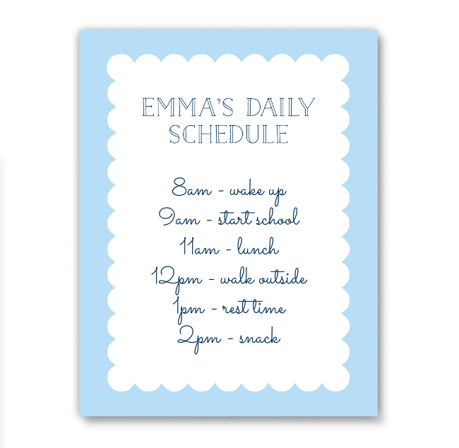 Blue Daily Schedule – Paper In A Pinch