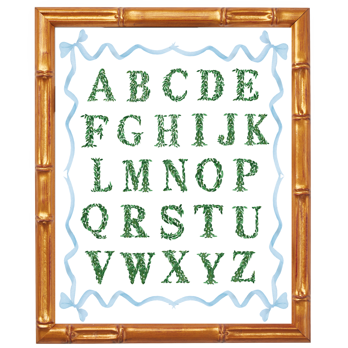 Boxwood Alphabet Print (Blue) – Paper In A Pinch